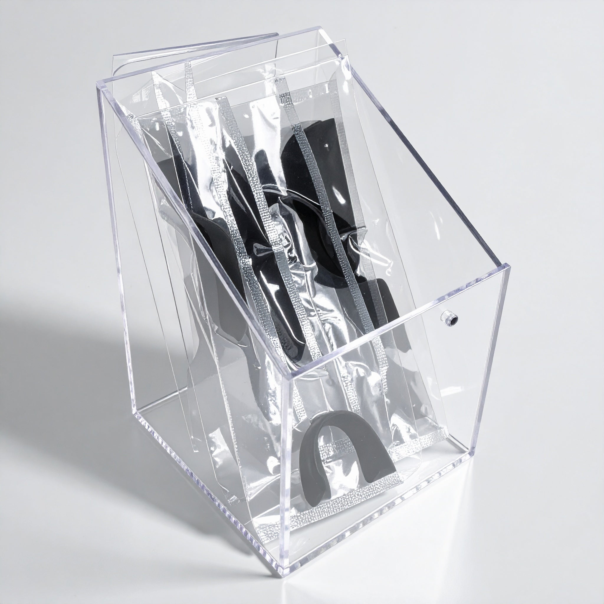 Clear Acrylic Open Slant-Top Bin — Countertop Organizer – Web Acrylics