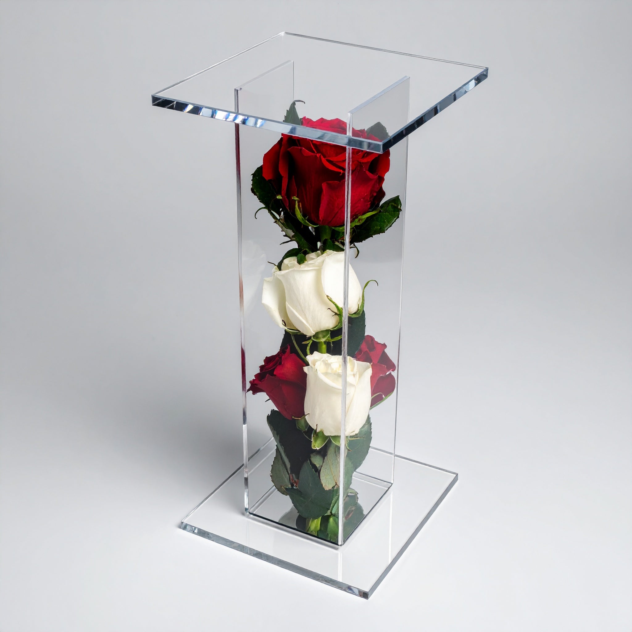 Flower Pedestal Stand — Clear Acrylic Event Riser – Web Acrylics