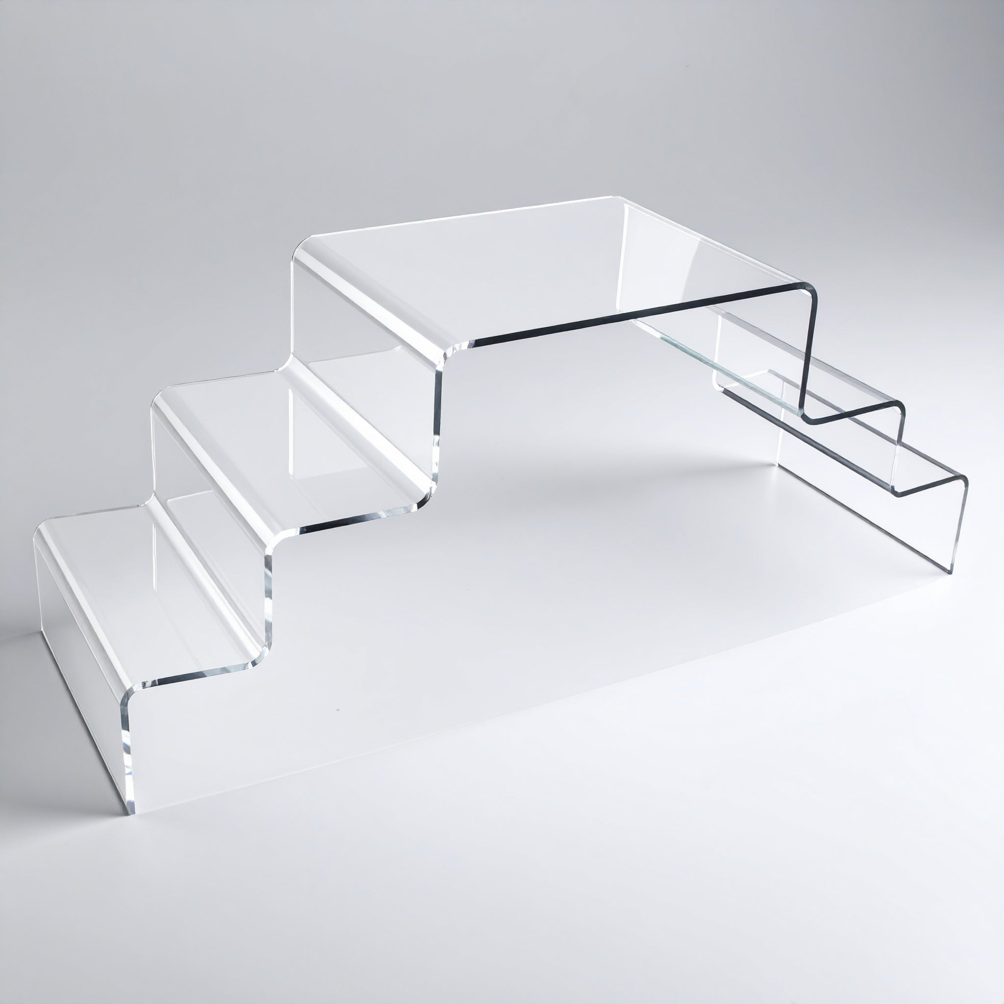 Three-Step Acrylic Stairway Display Riser — Clear – Web Acrylics
