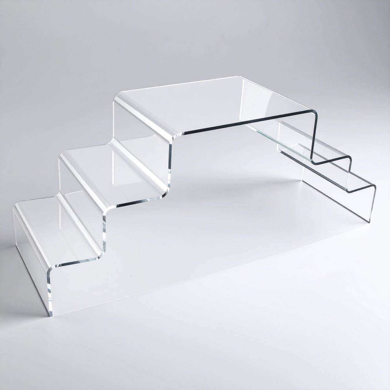 Three-Step Acrylic Stairway Display Riser — Clear – Web Acrylics