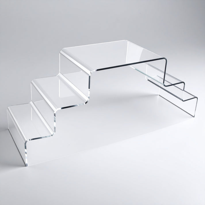 Three-Step Acrylic Stairway Display Riser — Clear – Web Acrylics