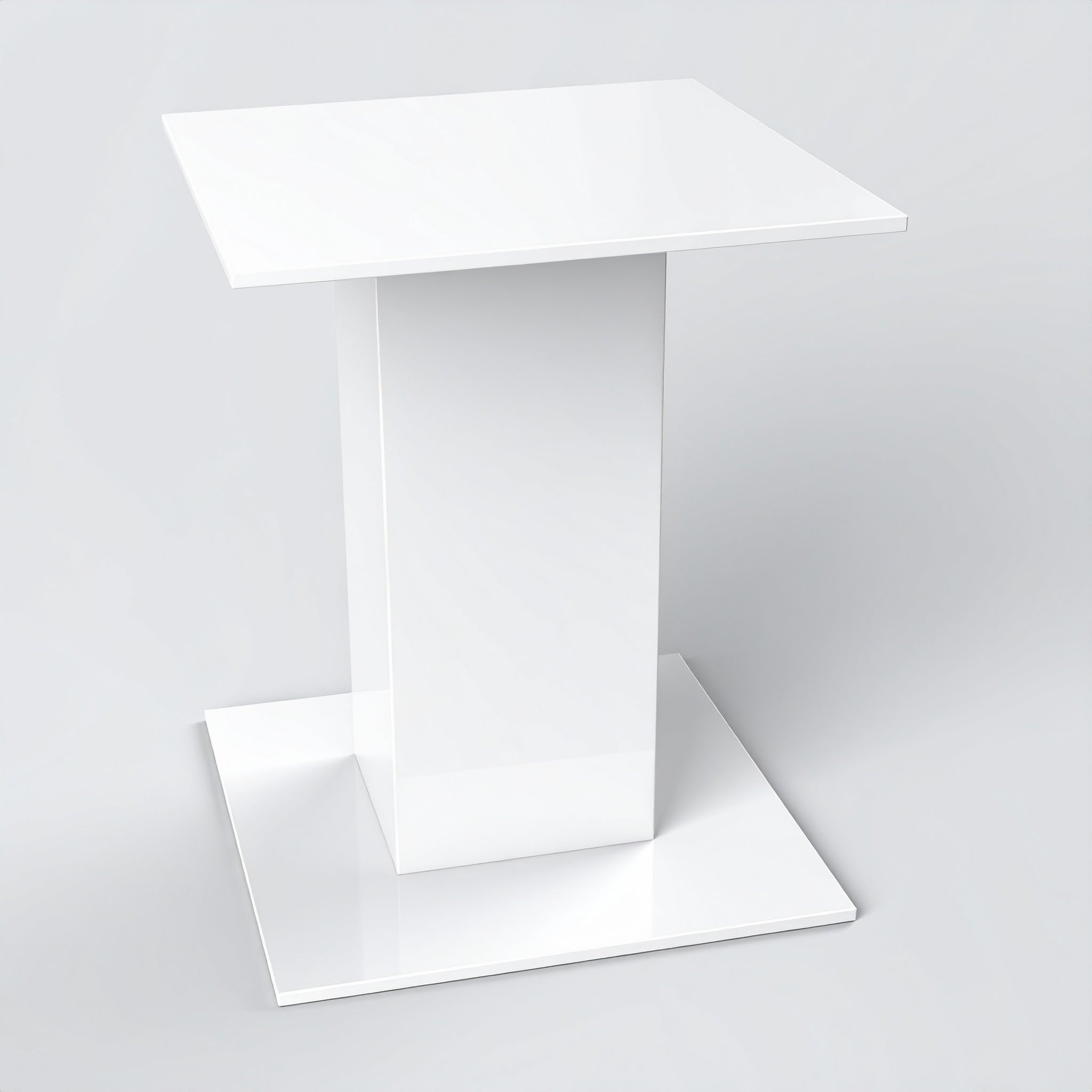 White Acrylic Pedestal Display Riser — Square Tabletop – Web Acrylics