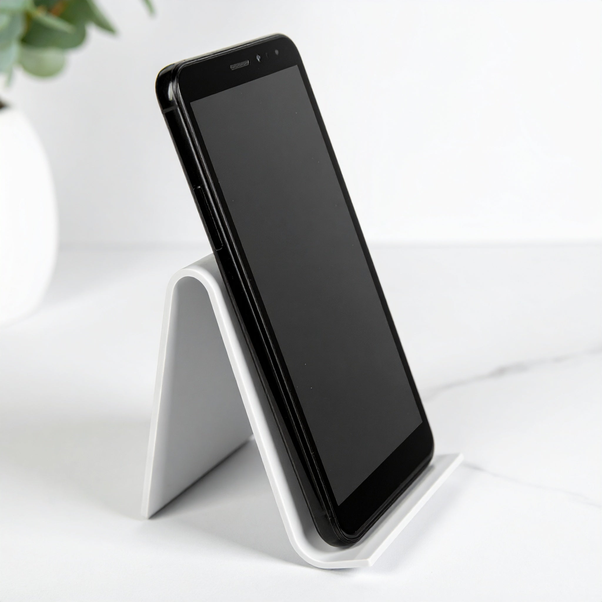 White Open-Front Easel Smartphone Display — Acrylic Stand – Web Acrylics